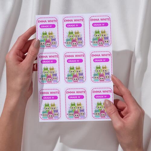 Back to School Labubu Name Tags & Supply Labels | Editable Canva ...