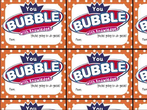 Dubble Bubble Gum/ Gum Balls Testing Motivation Tag- You bubble with ...