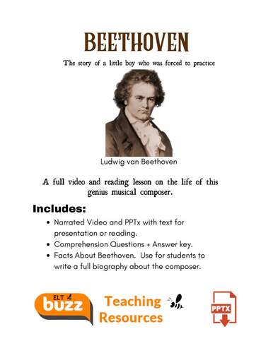 The Life Of Beethoven. Music. Biography. Composer. Reading. PPTx ...