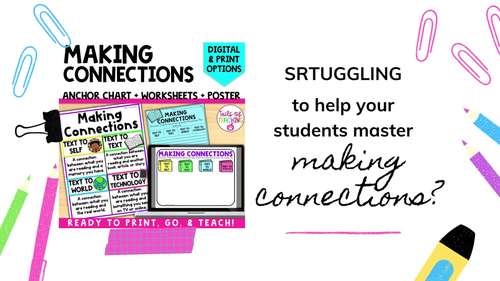 Making connections graphic organizers Making connections anchor chart