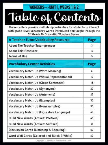 Wonders Grade 3 Unit 1 Week 1 & 2, 11 Vocabulary Activities, Word Wall ...