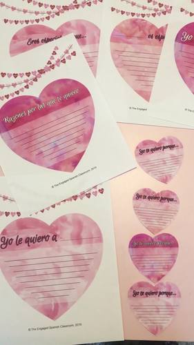 Spanish Valentine's Day Class Decor Writing Prompts | TPT