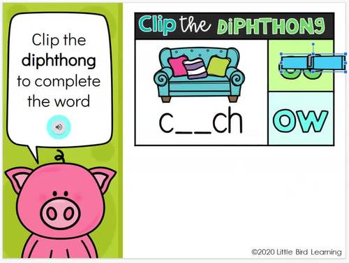 OU and OW - Digital Clip Cards | Distance Learning | Google Slides