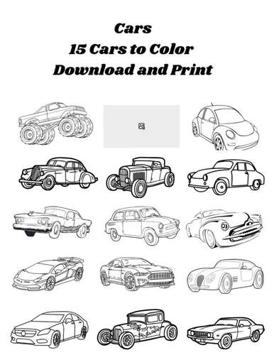 A Cool Collection of Really Cool Cars, 15 Pages to Color PLUS/Cars To ...