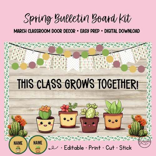 Plant Spring Bulletin Board Kit: March Decor | April Classroom Door