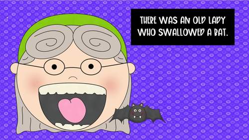 There Was An Old Lady Who Swallowed A Bat Interactive PowerPoint Activity