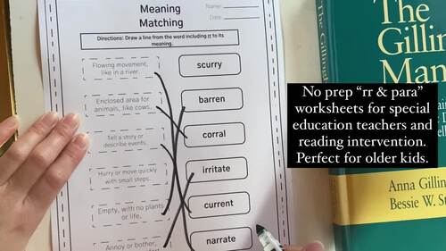 NO PREP : R-controlled Syllable Exceptions RR PARA Phonics Worksheets