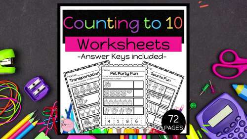 How Many ? Count & Write to 10 Worksheets for Kindergarten | TPT