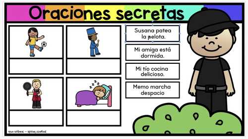 Centros y Actividades de las Oraciones Digital Sentences in Spanish