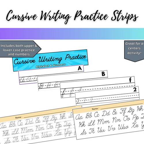 Cursive Sentence Strips Includes Complete Alphabet Student Desk ...