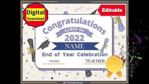 EDITABLE Bundle Preschool End of the year awards! Graduation with Stickers