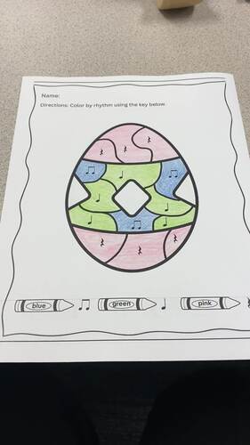 No Prep Sub Activity! Spring Egg Rhythm Color By Note: Quarter, Eighth ...