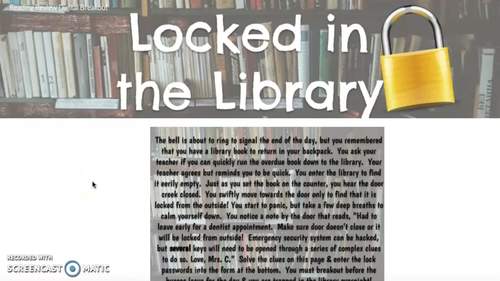 Classroom Escape Room- DIGITAL - Locked in the Library (Reading)