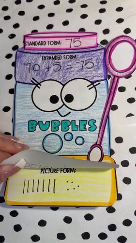 Bubbles Math Place Value Craft for Summer and Spring | TPT