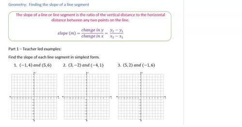Coordinate Geometry 3 - The Slope Formula (lesson video) | TpT