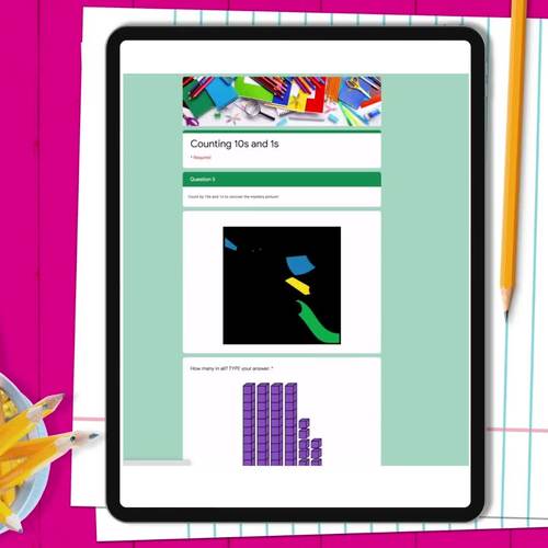 Place Value | Tens and Ones | Mystery Picture for Google Forms | TPT