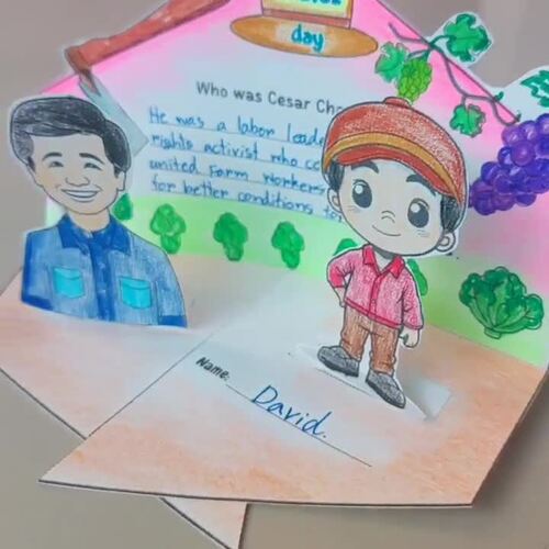 Cesar Chavez Day 3D Craft : Writing Activities /Fun & Easy by Fun Every Day
