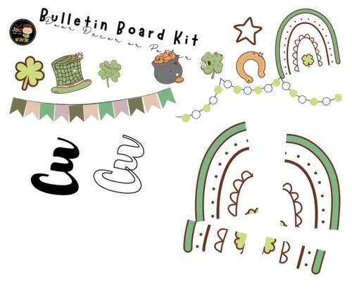 Cutest Clovers in the Patch,St.Patrick’s Day Bulletin Board Kit, Editable