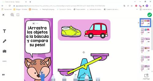 Peso pesado y liviano | Google Slides y Seesaw | Digital Weight in Spanish