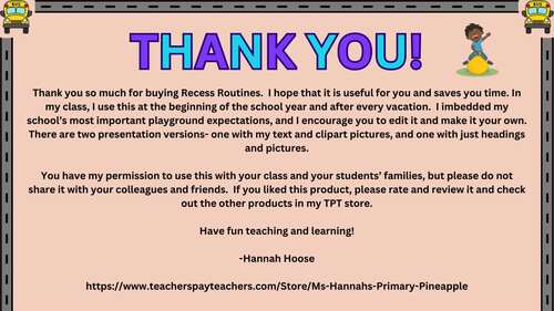 Editable Cafeteria, Recess, Bathroom Procedures and Routines Slides ...