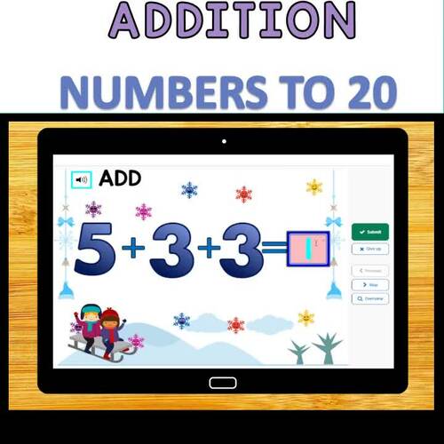 Adding 3 addends | Addition to 20 | Winter Boom Cards by Limes and Lemons