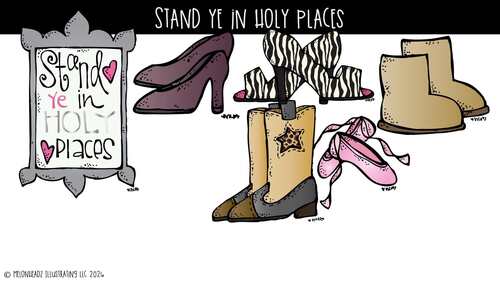 Stand ye in Holy Places clip art, LDS, shoes COLORED Version | TPT