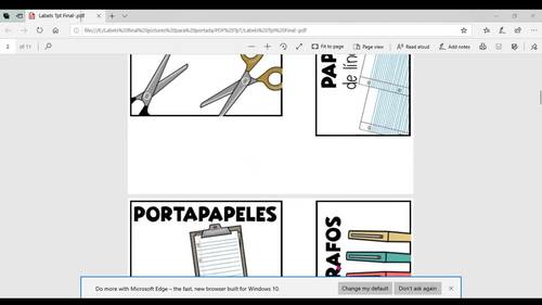 Etiquetas para los materiales del salón | Spanish School supplies Labels