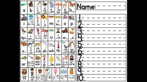 Sound Phonics Visual Spelling Tests Pages by GracefulTeacherEra | TPT