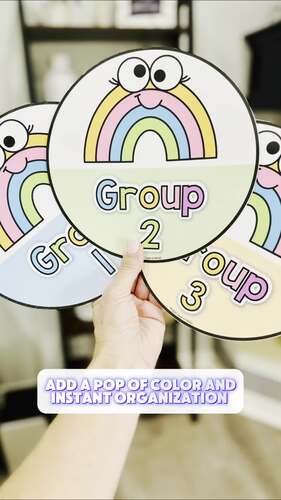 Table Number Signs and Labels - Editable Bright Rainbow Classroom Decor