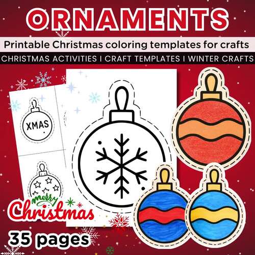 Christmas Ornament Coloring Templates for Crafts, Decorations ...