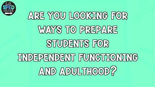Daily Living Independent Job Skills Transition Work Tasks Special Education