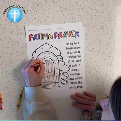 Fatima Prayer Memorization Kit by Little Saint Creations | TPT