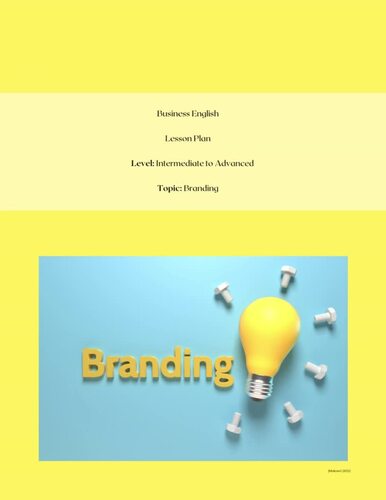 Business English: Branding - Lesson Plan by Josephine's EFL Classroom