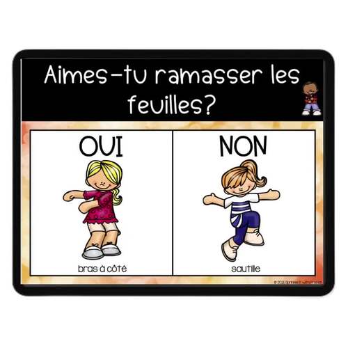 Oui ou Non French Fall Digital Movement Break by Sprinkle it with French