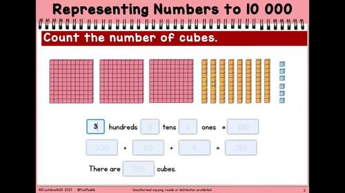 Bundle - Represent Numbers to 10 000 using base ten blocks & discs counters