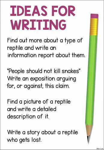 Reptile Literacy Activities - Reading, Writing, Vocab, Sentences etc ...