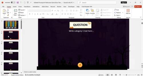 Editable Powerpoint Halloween Game Show Template by ABCD Teacher Tour