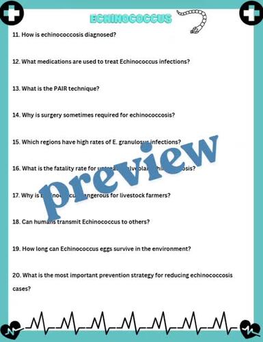 Tapeworm Echinococcus Doodle Notes, Study Guide, and Review | Health