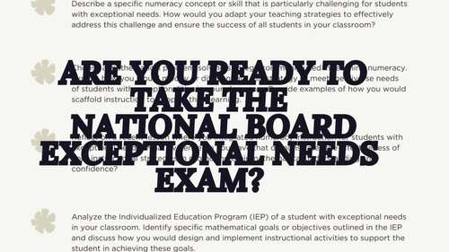 National Board: Mild Moderate Exceptional Needs Component 1 Bundle