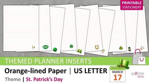 Printable Lined Paper for St. Patrick's Day | Letter - wide ruled ...
