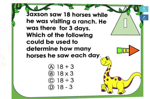 3rd Grade Math Activity | Stone Age Dinosaur Escape Room | Boom Cards™