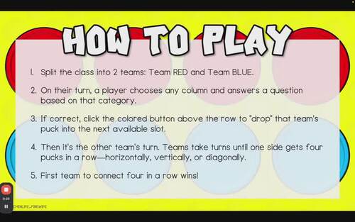 Editable PowerPoint Game Template - Four the Win by Teacher Life - Fire ...