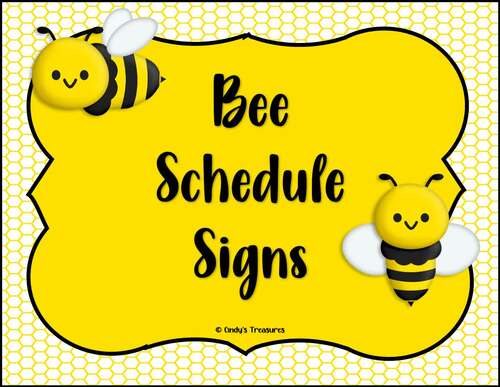 Bee Daily Schedule Cards by Cindy's Treasures | TPT