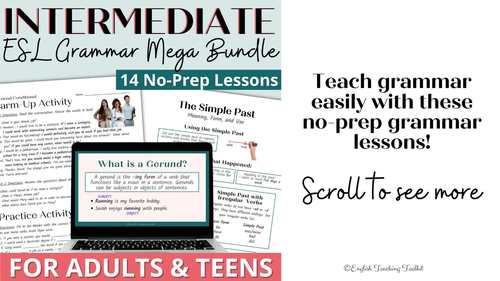 ESL English Grammar Lessons, Worksheets, & Activities Intermediate MEGA ...