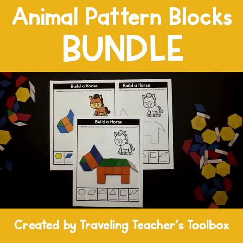 Animals Pattern Block Mats One to One Correspondence | TPT