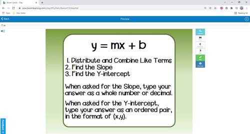 Slope and Y-intercept: Decoding Linear Equations - Digital Boom Cards™