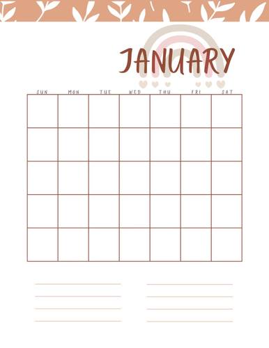 Monthly Classroom Calendar → EDITABLE / PRINTABLE Calendar [Boho Themed ...