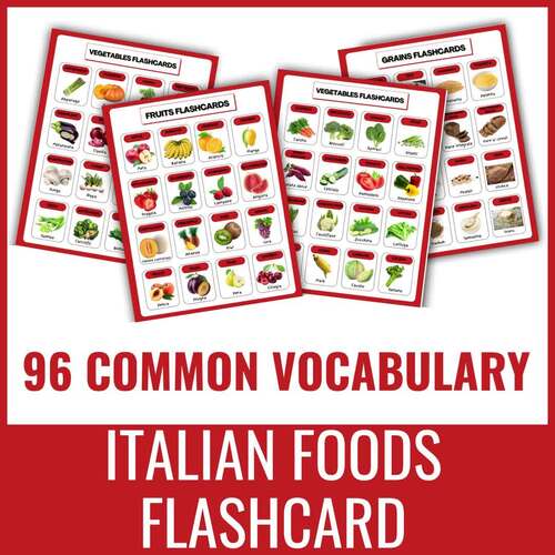IL CIBO IN ITALIAN - Italian Flashcards | Bilingual Italian Flashcards