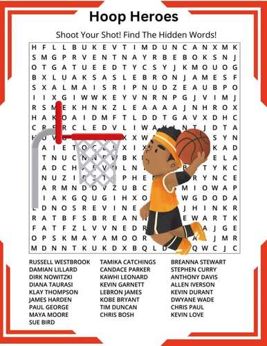 Basketball Word Search | March Activities | March Madness Classroom Fun!