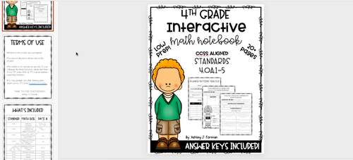 Math Interactive Notebook 4th Grade Math Operations & Algebraic Thinking